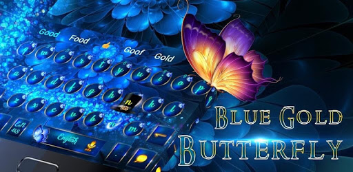 Blue Gold Flower Butterfly keyboard for PC - Free Download & Install on ...